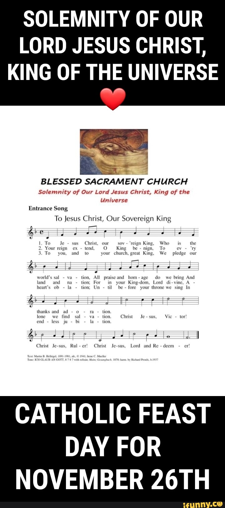 SOLEMNITY OF OUR LORD JESUS CHRIST, KING OF THE UNIVERSE BLESSED ...