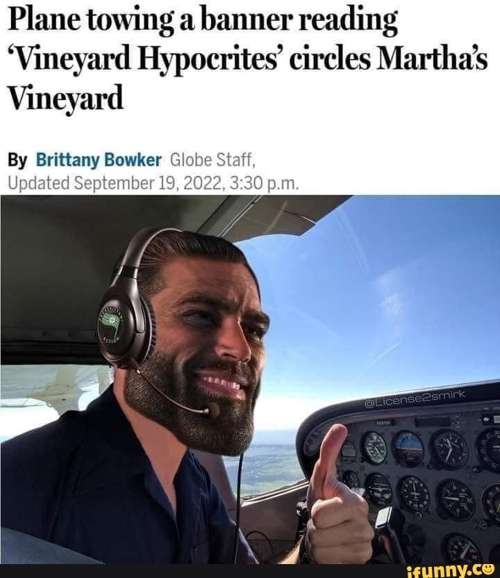 Plane towing a banner reading 'Vineyard Hypocrites' circles Martha's ...
