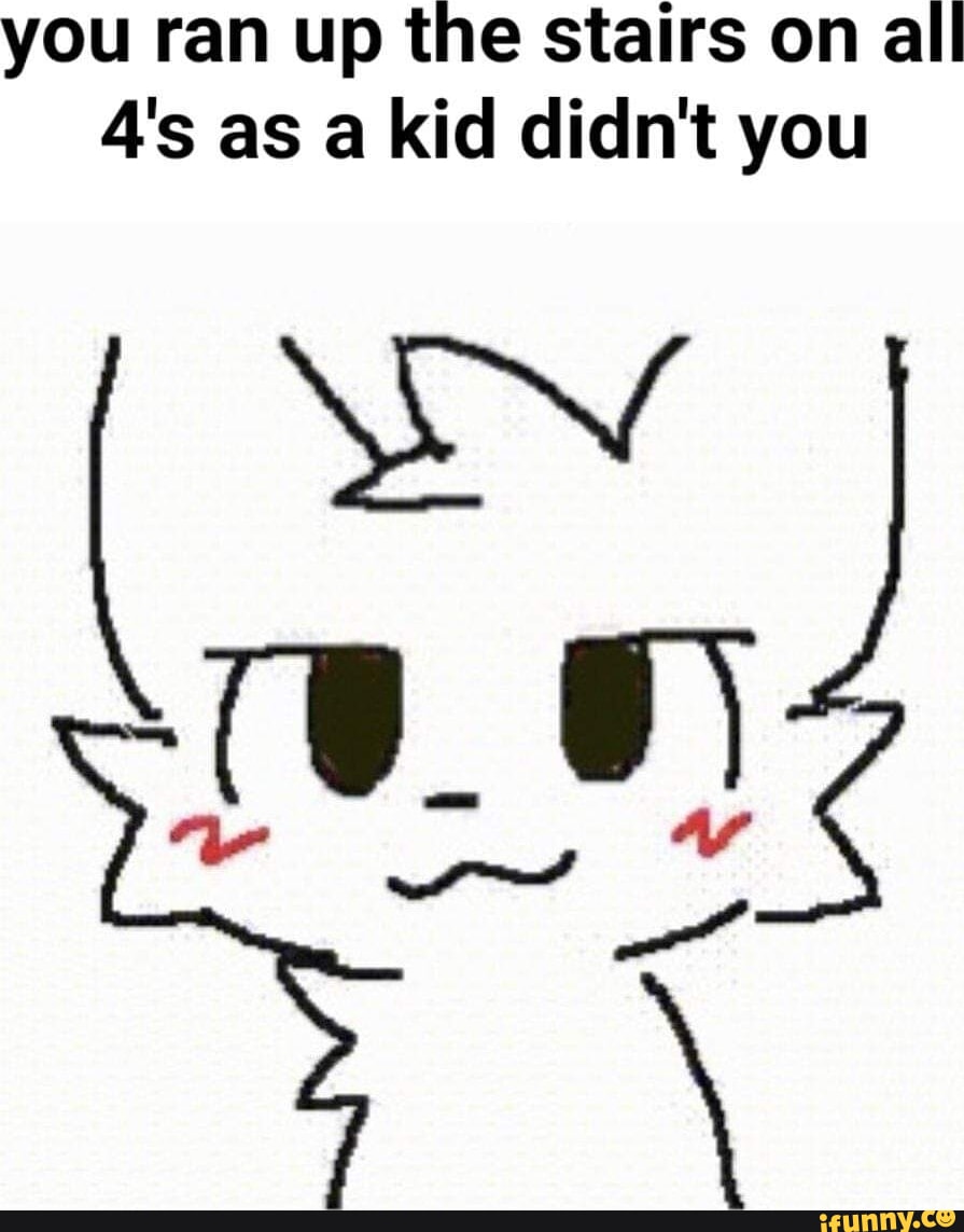 You ran up the stairs on all as a kid didn't you - iFunny