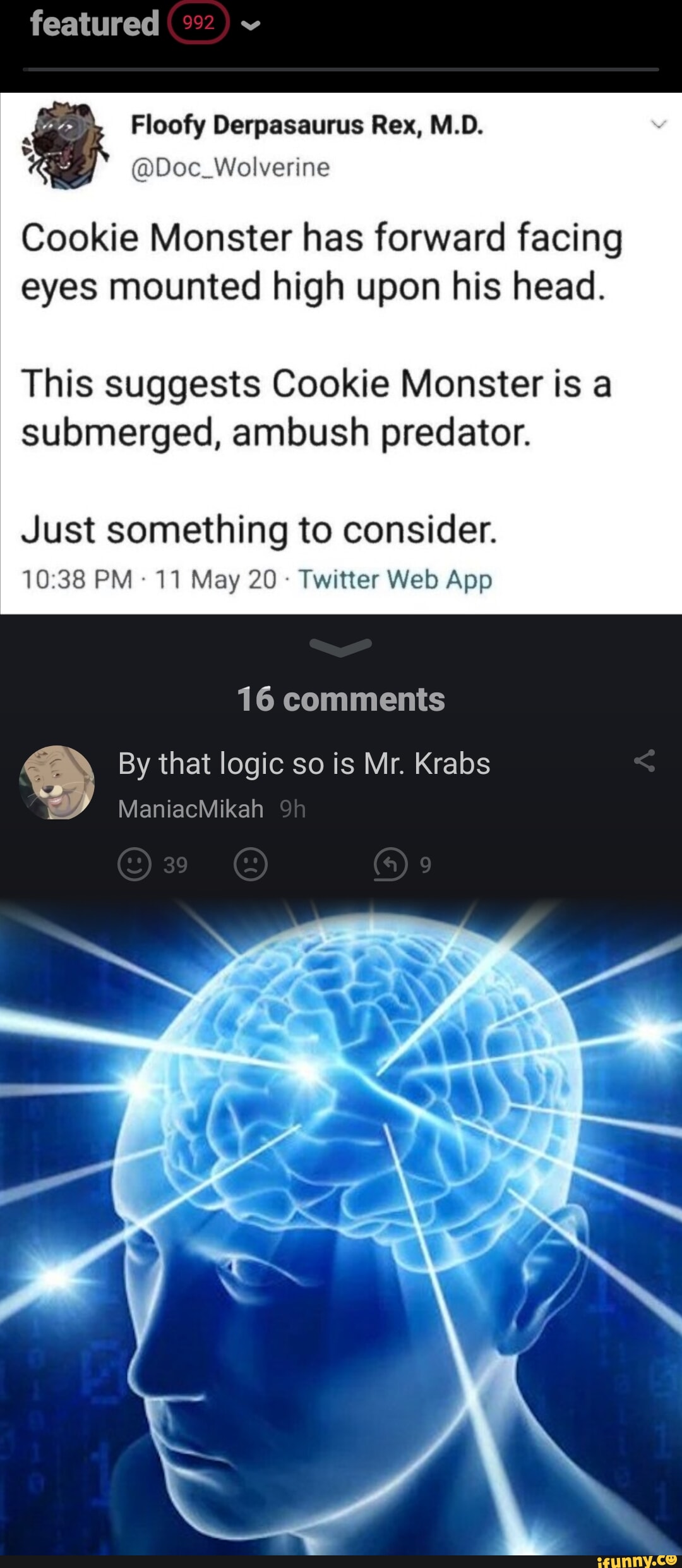 Featured 992 Floofy Derpasaurus Rex, M.D. Cookie Monster has forward ...