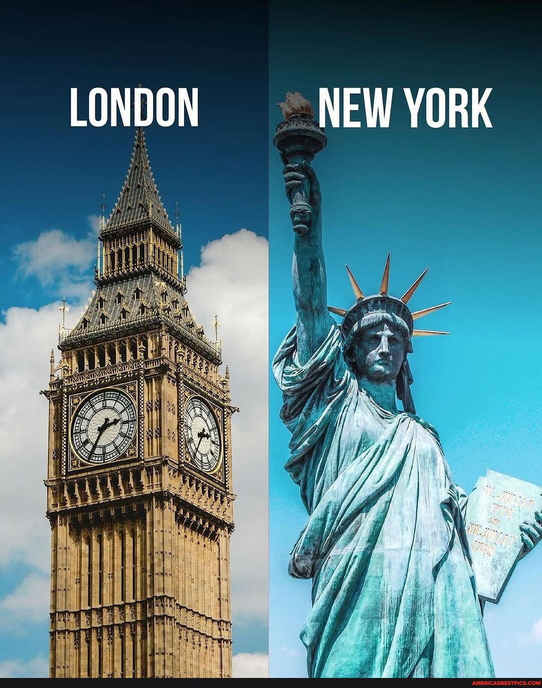 A tale of two cities Londons Big Ben meets New Yorks Lady Liberty ...