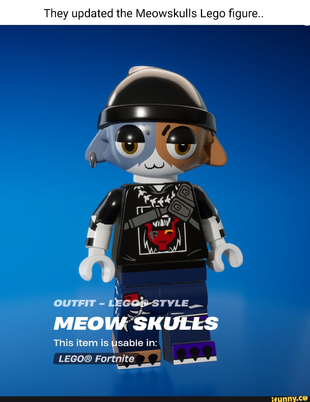 They updated the Meowskulls Lego figure.. MEOW SKULLS OUTFIT This item ...