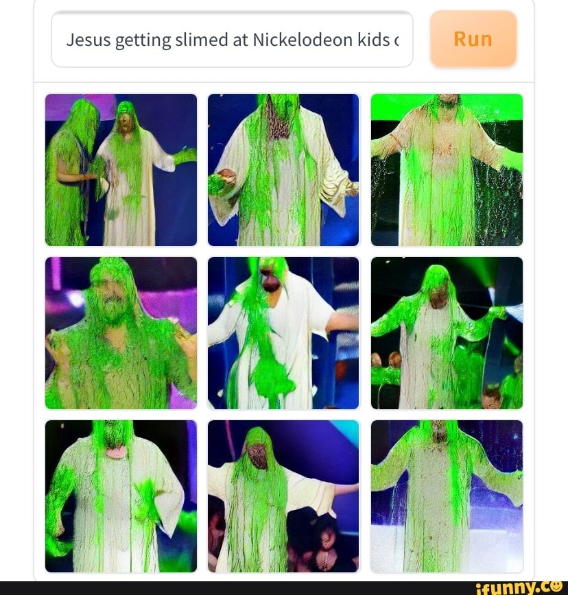 Jesus getting slimed at Nickelodeon kids - iFunny