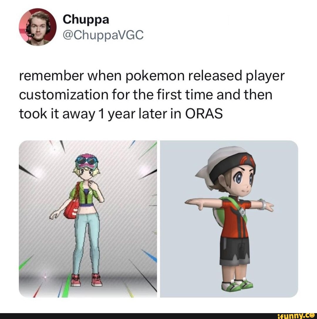 Remember when pokemon released player customization for the first time ...