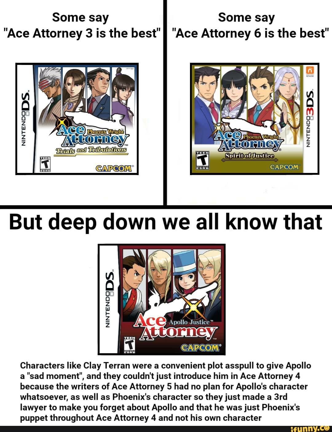 "Ace Attorney 3 is the best" "Ace Attorney 6 is the best" Characters ...