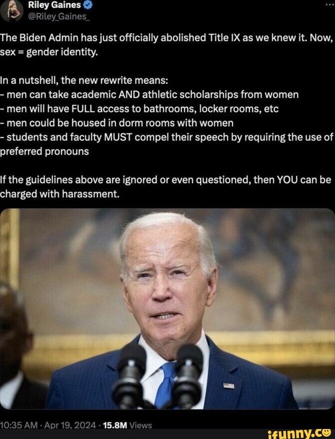 Riley Gaines Riley Gaines The Biden Admin Has Just Officially