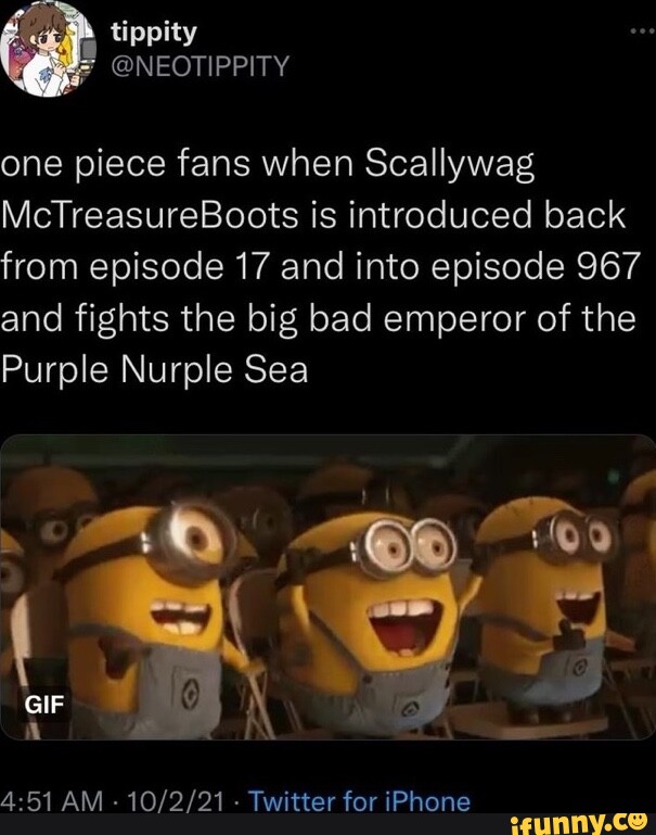 One piece fans when Scallywag McTreasureBoots is introduced back from ...