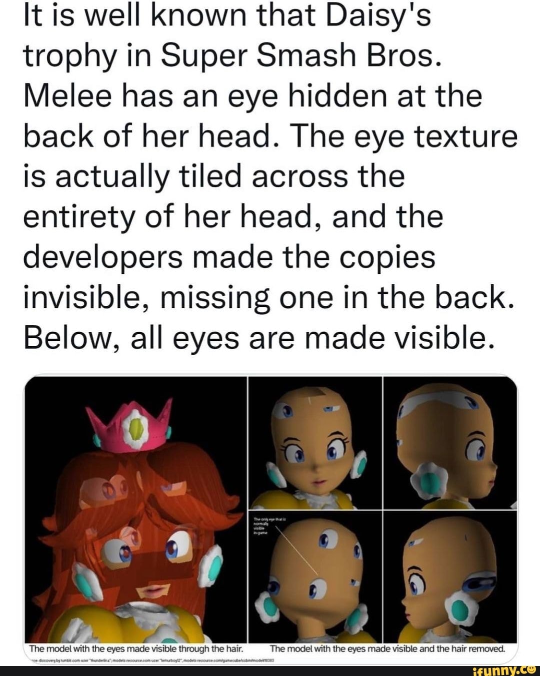 It is well known that Daisy's trophy in Super Smash Bros. Melee has an ...