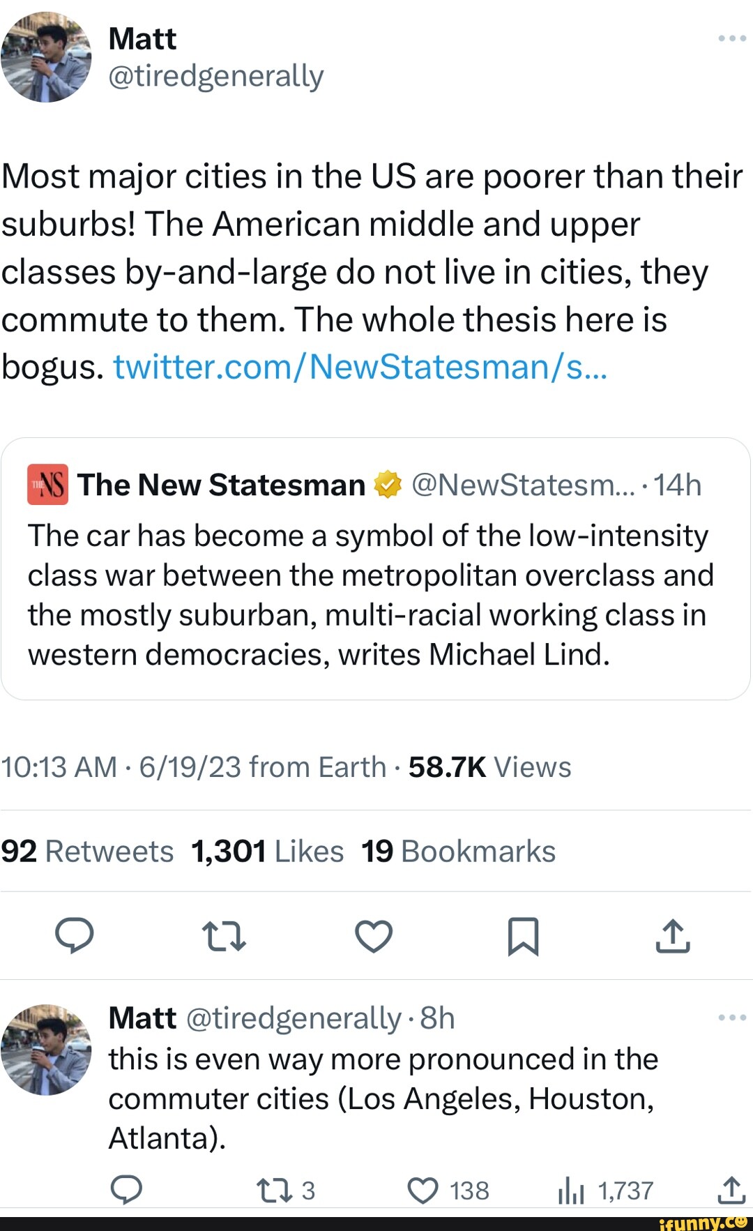 Matt @tiredgenerally Most major cities in the US are poorer than their ...