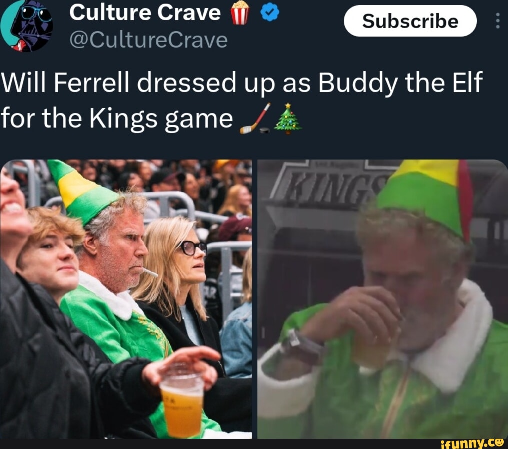 Culture Crave ff Subscribe of) Will Ferrell dressed up as Buddy the Elf ...