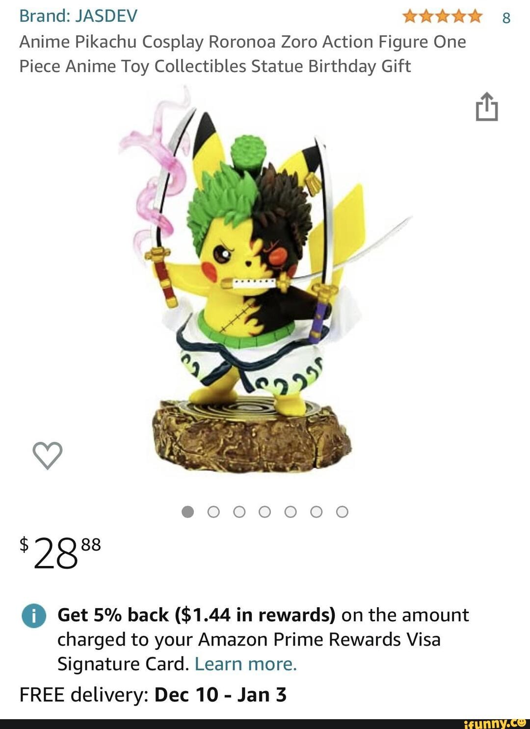 Brand: JASDEV Kkkkkk Anime Pikachu Cosplay Roronoa Zoro Action Figure ...