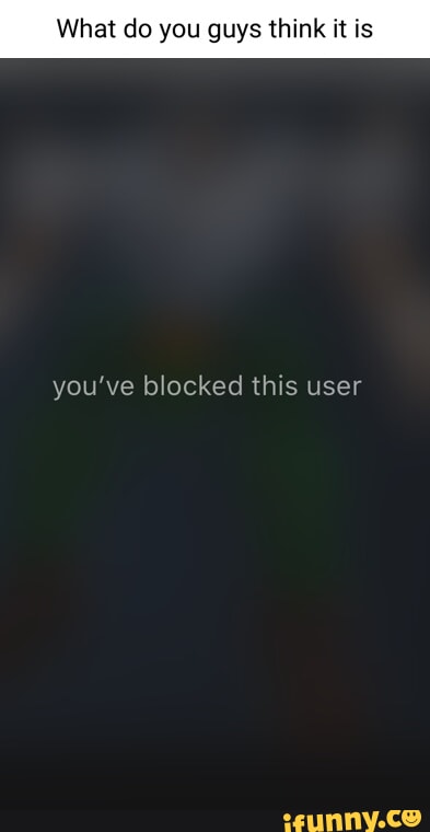 What do you guys think it is you've blocked this user - iFunny