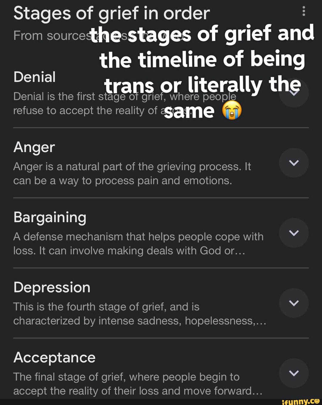 Egg irl - egg irl Stages of grief in order From the stages of grief and ...