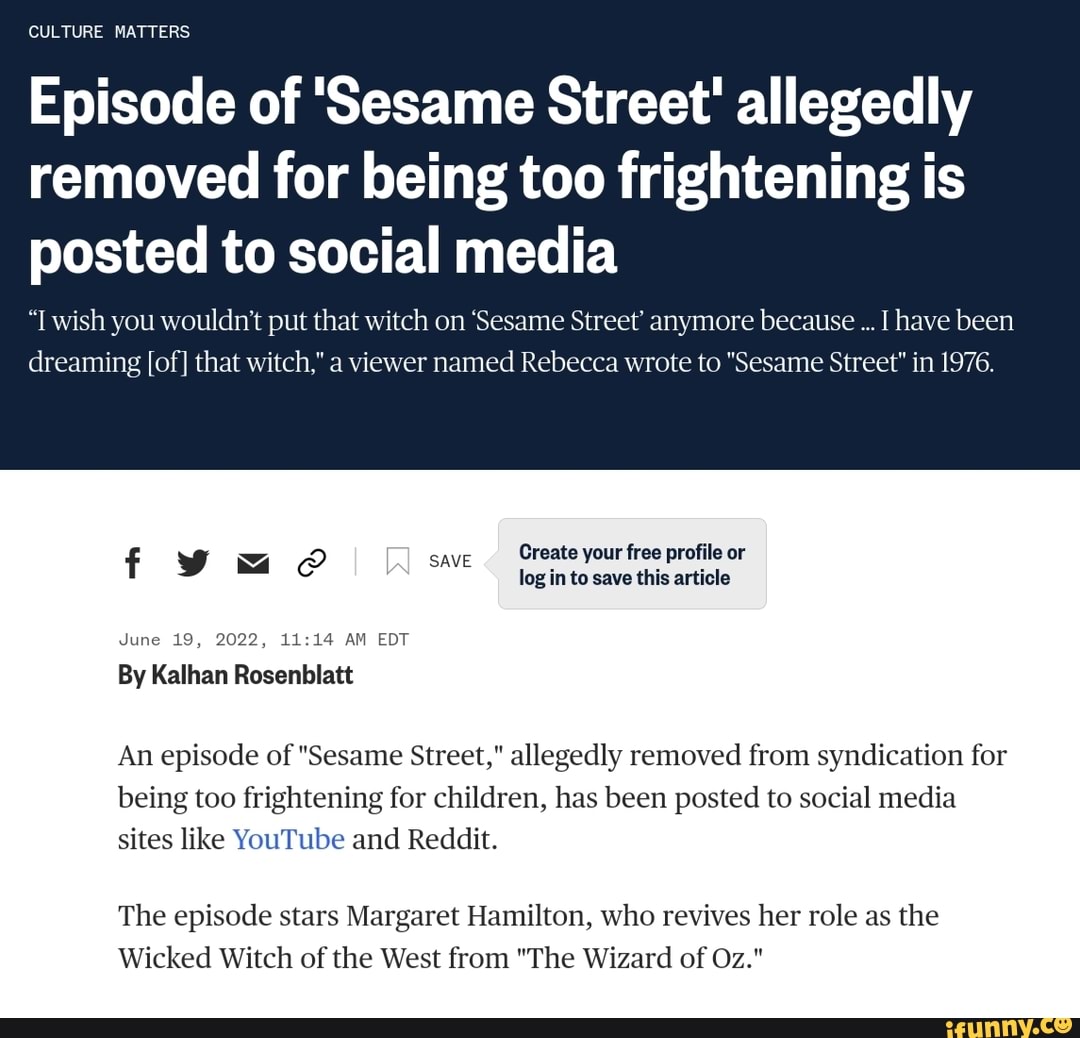 CULTURE MATTERS Episode of 'Sesame Street' allegedly removed for being ...