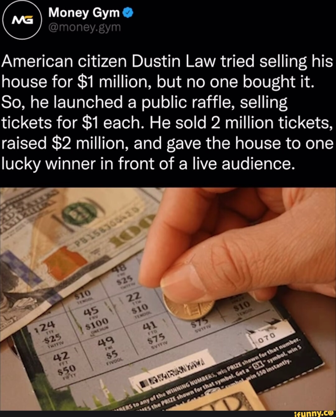 Money Gym American citizen Dustin Law tried selling his house for $1 ...