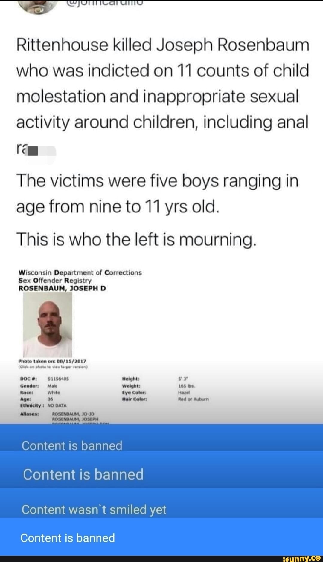 Rittenhouse killed Joseph Rosenbaum who was indicted on 11 counts of ...