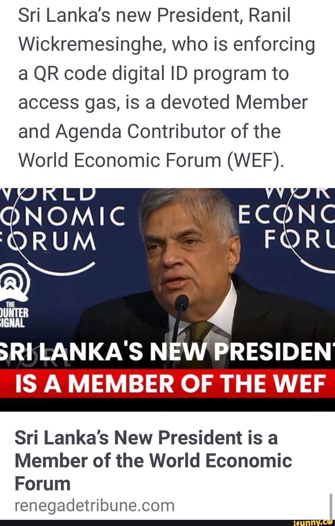 Sri Lanka's new President, Ranil Wickremesinghe, who is enforcing a QR ...