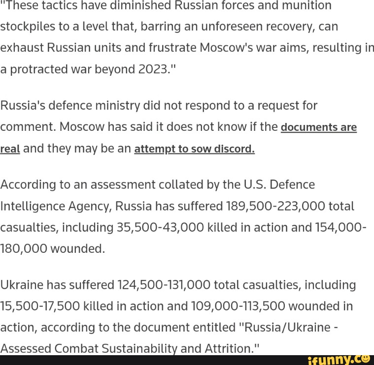 These tactics have diminished Russian forces and munition stockpiles to ...