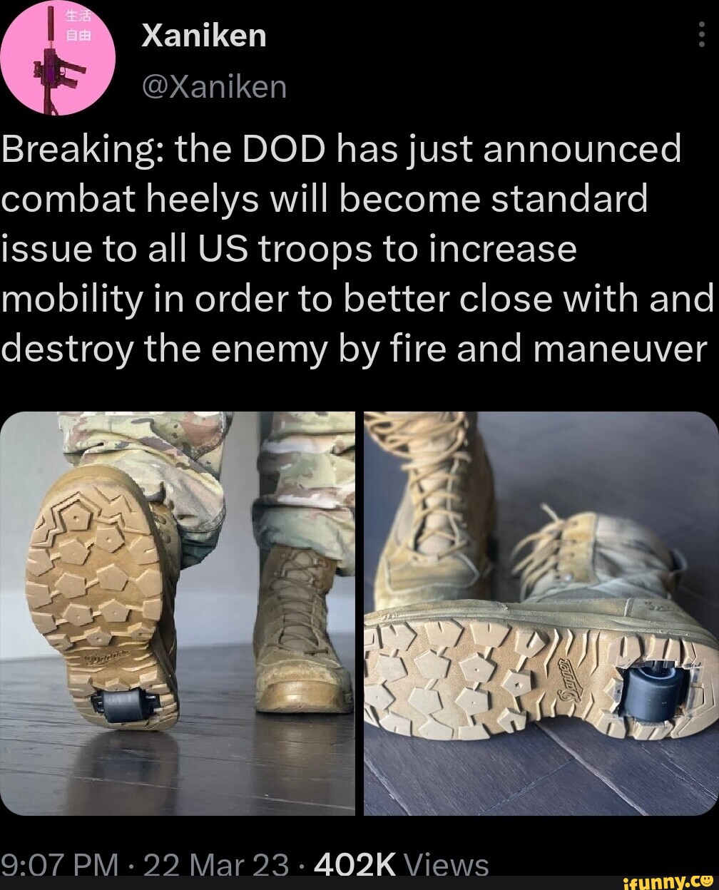 Breaking: the DOD has just announced combat heelys will become standard ...