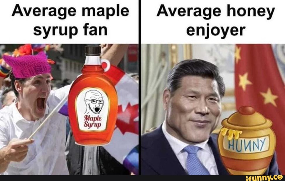 Average maple syrup fan Average honey enjoyer - iFunny
