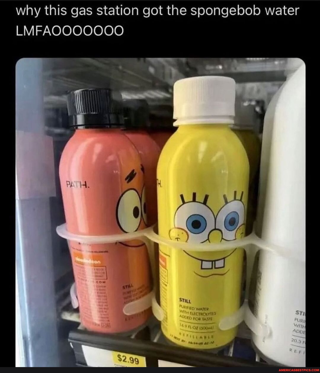 😭 - why this gas station got the spongebob water - America’s best pics ...