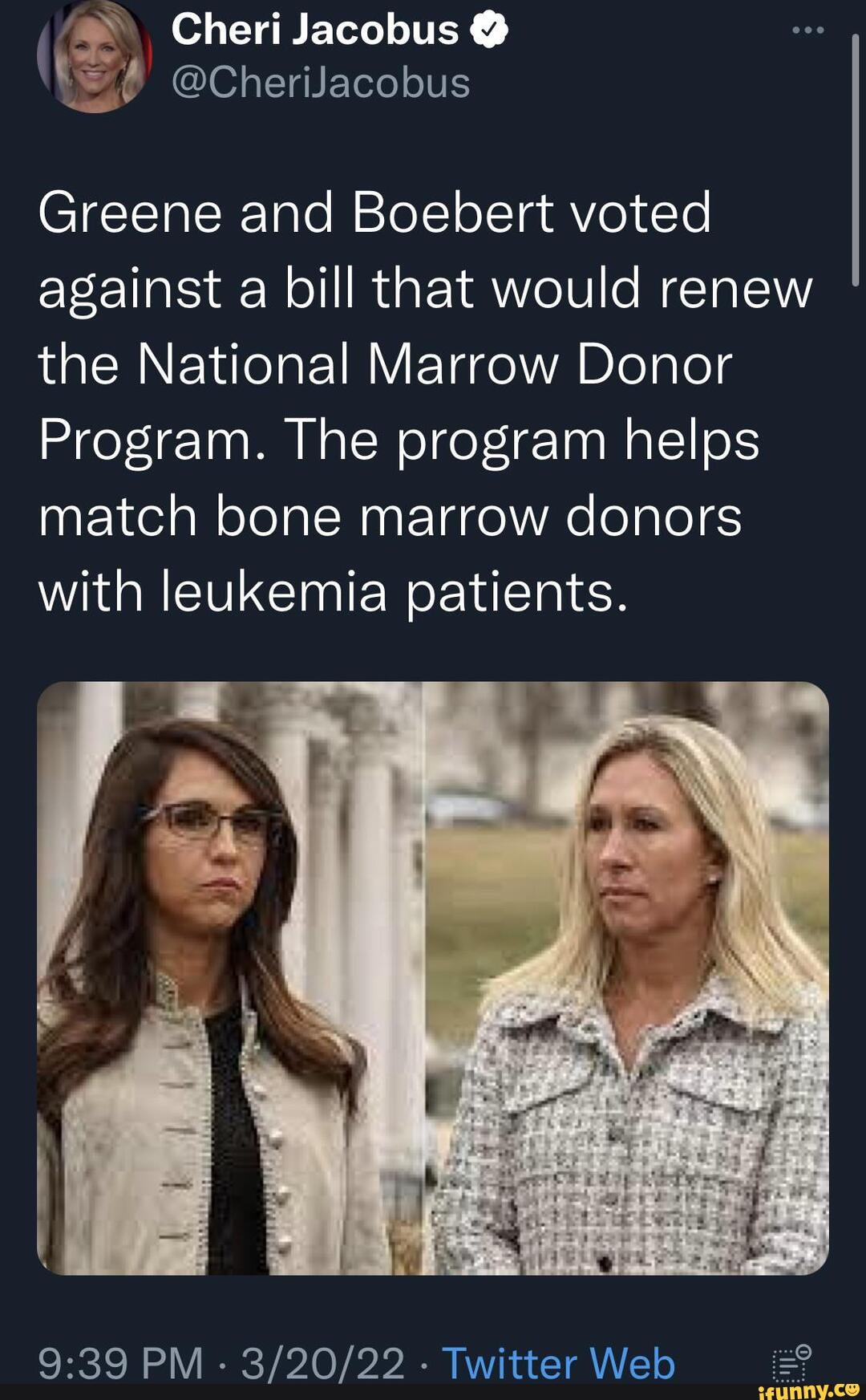 Cheri Jacobus @ @CheriJacobus Greene and Boebert voted against a bill ...