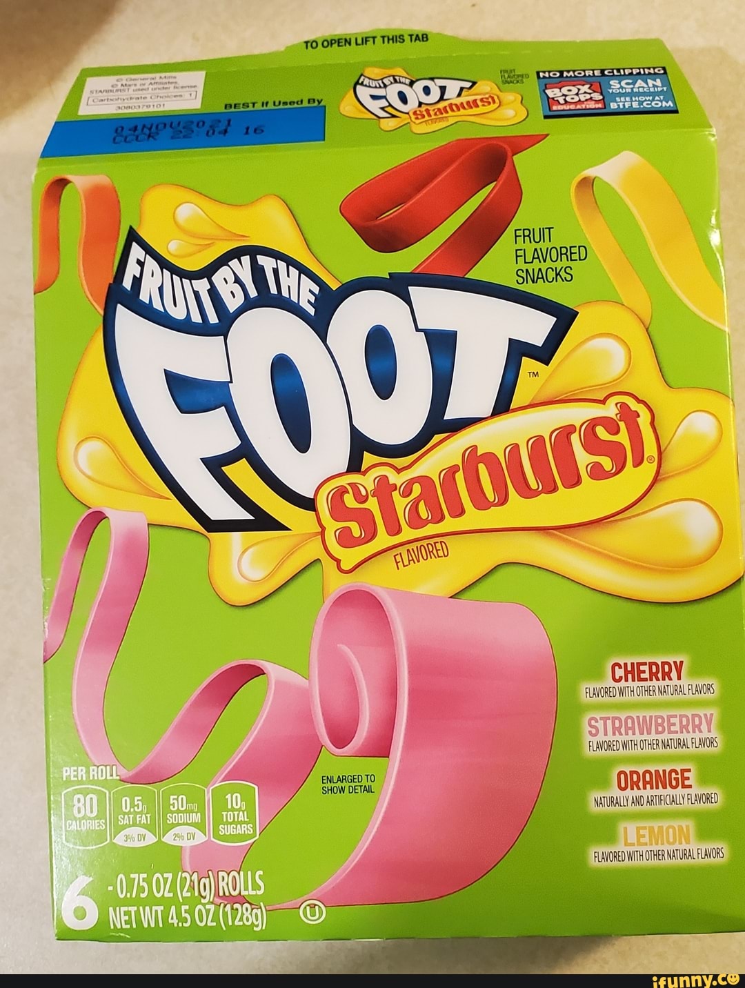 OPEN LIFT THIS TAB HO PORE CLIPPING FRUIT FLAVORED SNACKS CHERRY ...
