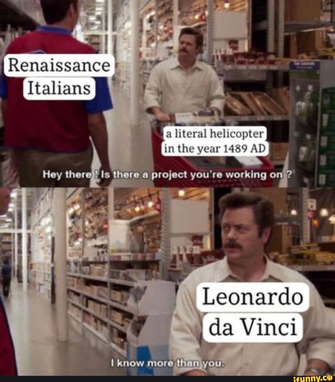 A literal helicopter Renaissance) in the year 1489 AD Hey Is there ...