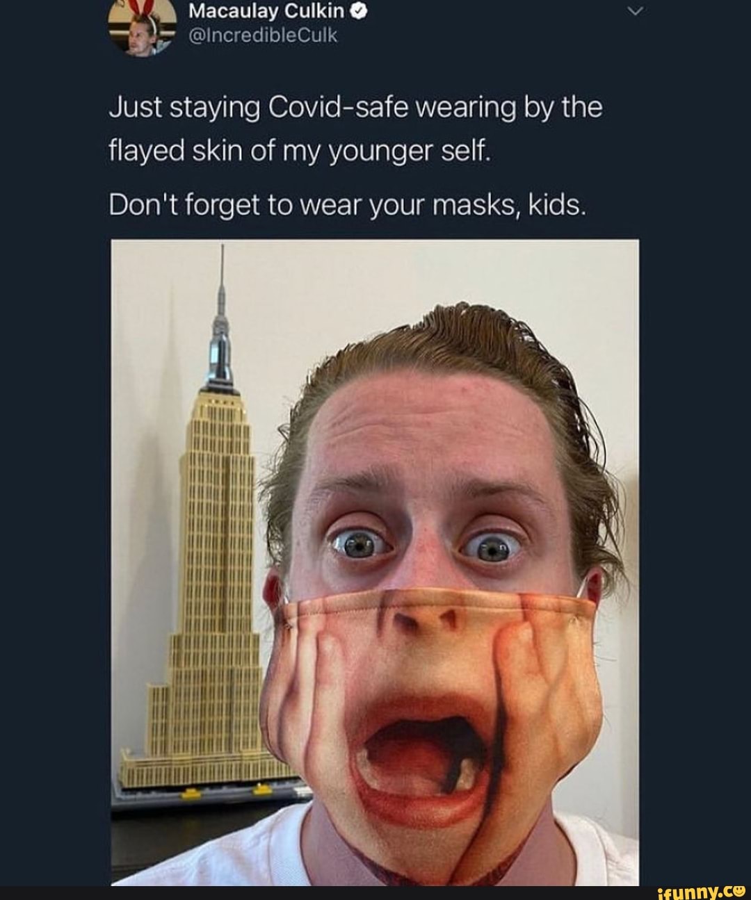 Macaulay Culkin @ @IncredibleCulk Just staying Covid-safe wearing by ...