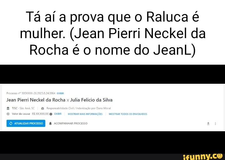Tá aí a prova que o Raluca é mulher. (Jean Pierri Neckel da Rocha é o ...