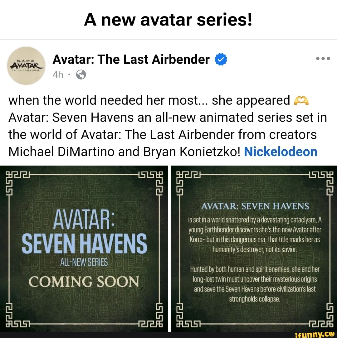 A new avatar series! Avatar: The Last Airbender @ AVATAR when the world ...