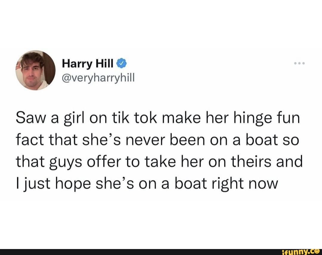 Saw a girl on tik tok make her hinge fun fact that she's never been on ...