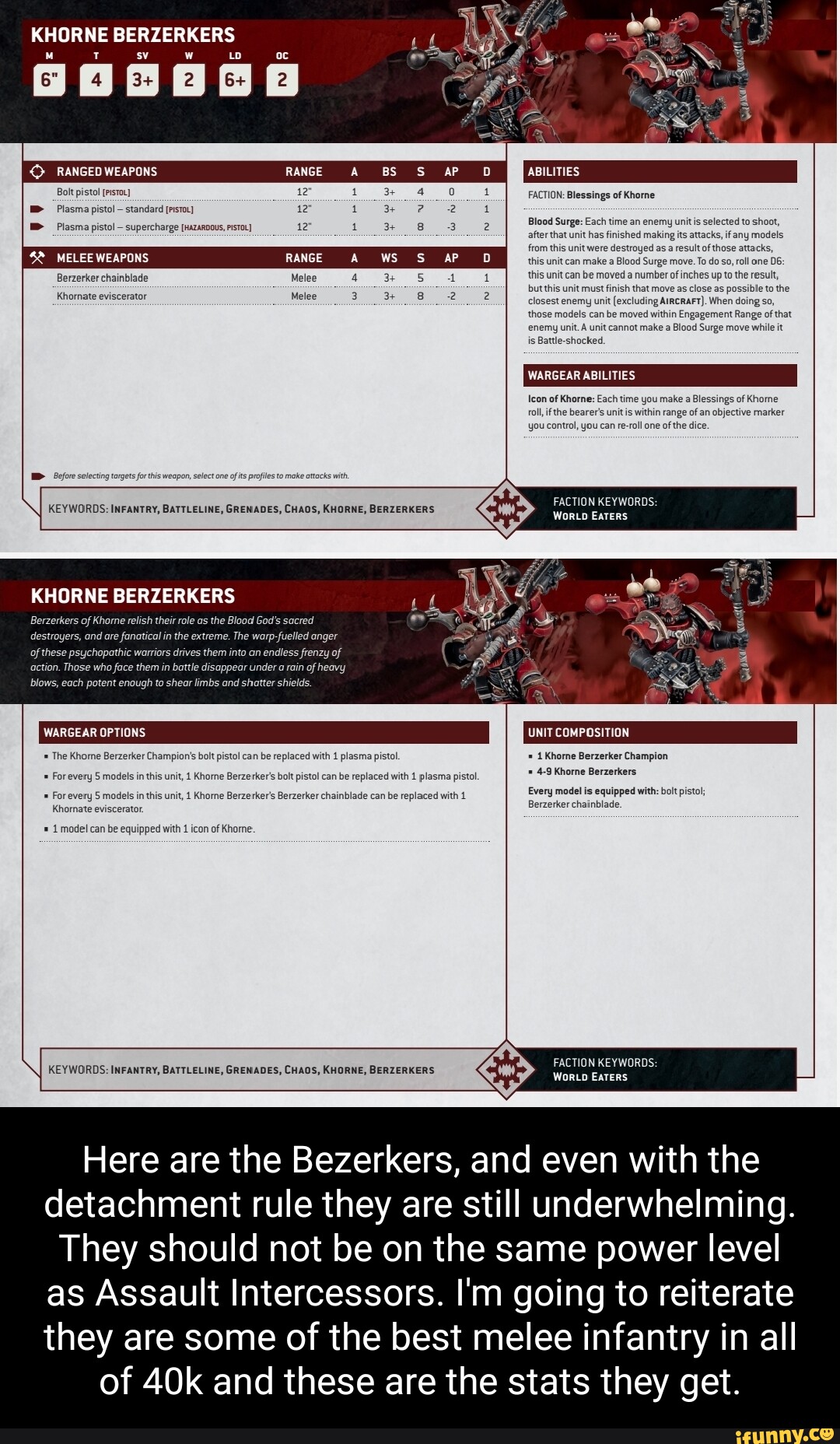 KHORNE BERZERKERS Bolt pistol FACTION: Blessings of Khorne Plasma ...