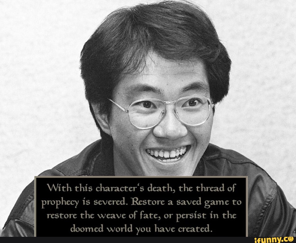 Wich chis character's death, che thread of prophecy is severed. Restore ...