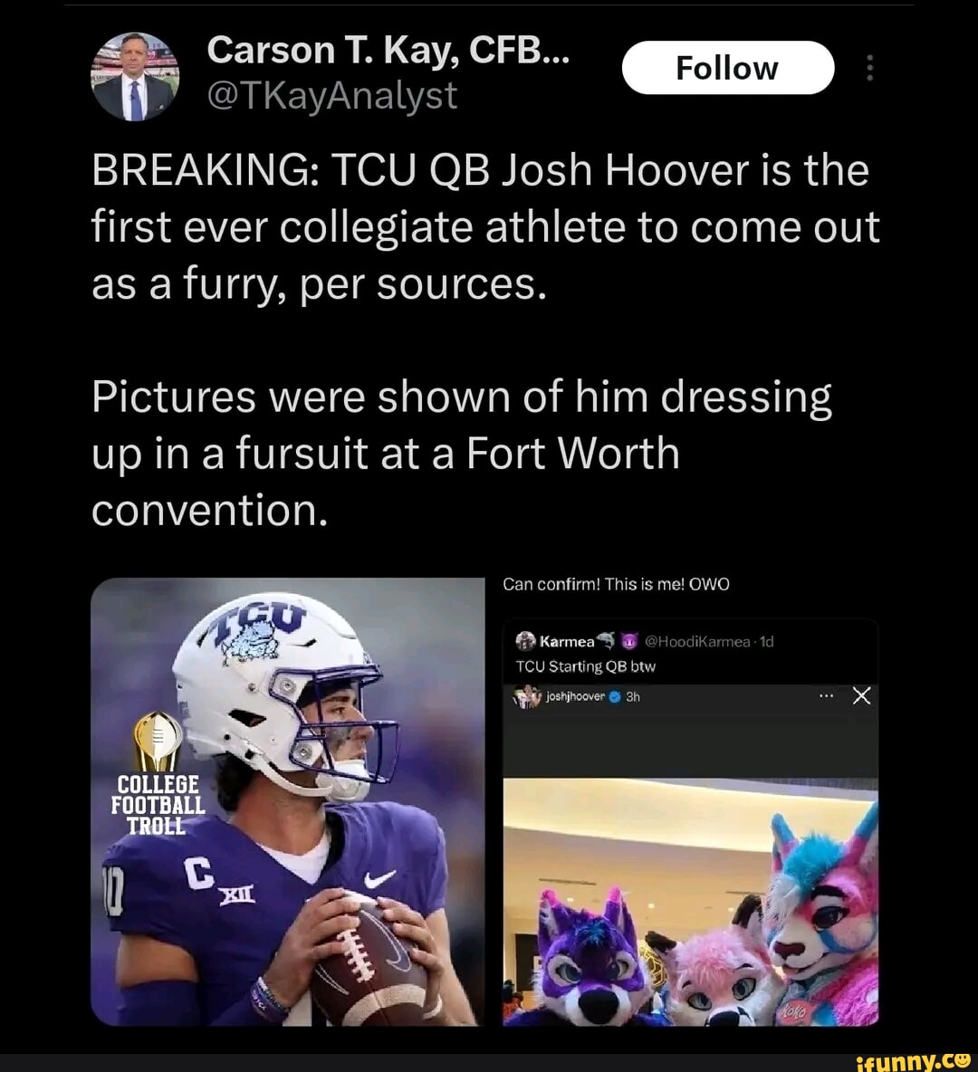 Carson T. Kay, CFB... @TKayAnalyst Follow BREAKING: TCU QB Josh Hoover ...