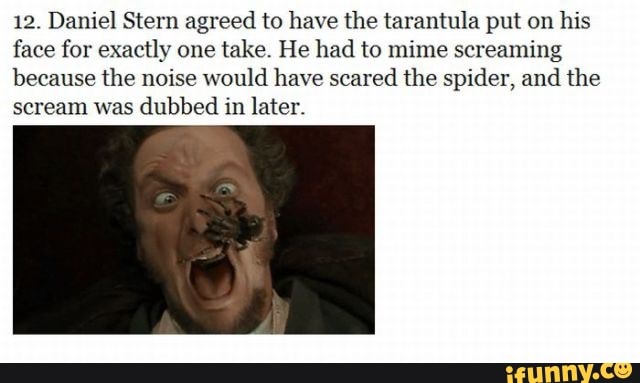 12. Daniel Stern agreed to have the tarantula put on his face for ...