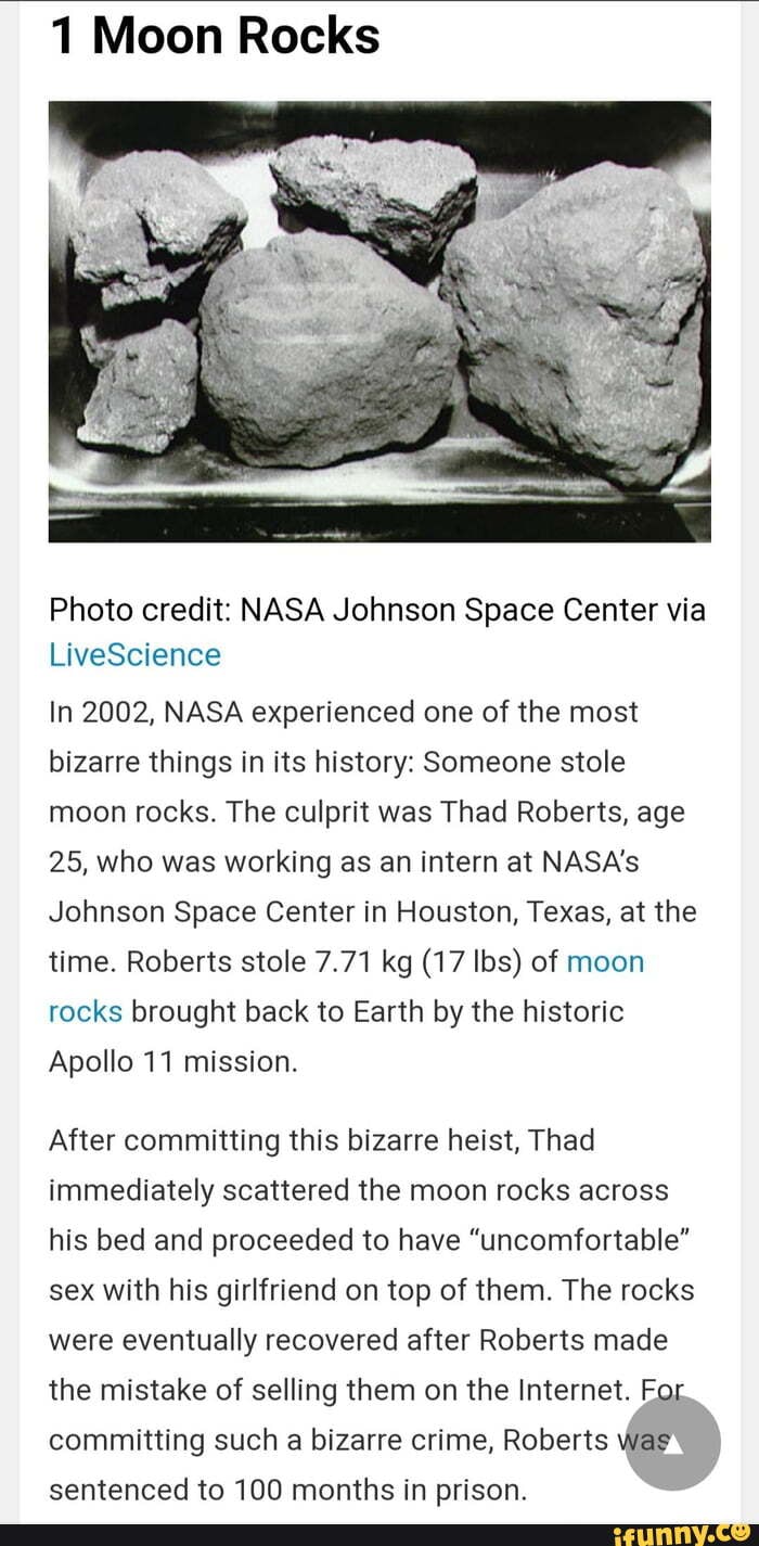 1 Moon Rocks Photo credit: NASA Johnson Space Center via LiveScience In ...