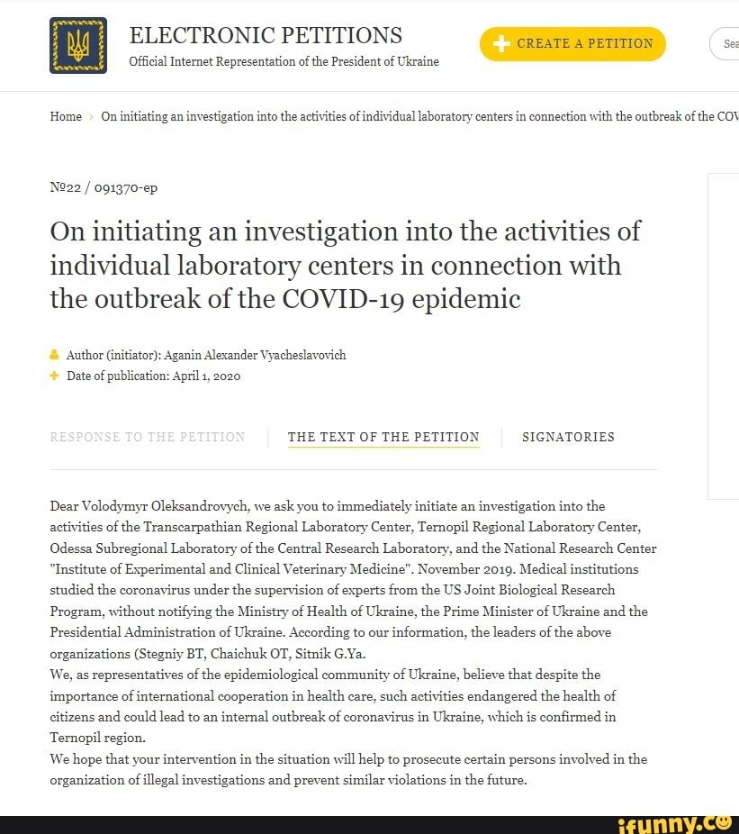 ELECTRONIC Official Internet PETITIONS Representation of the President ...