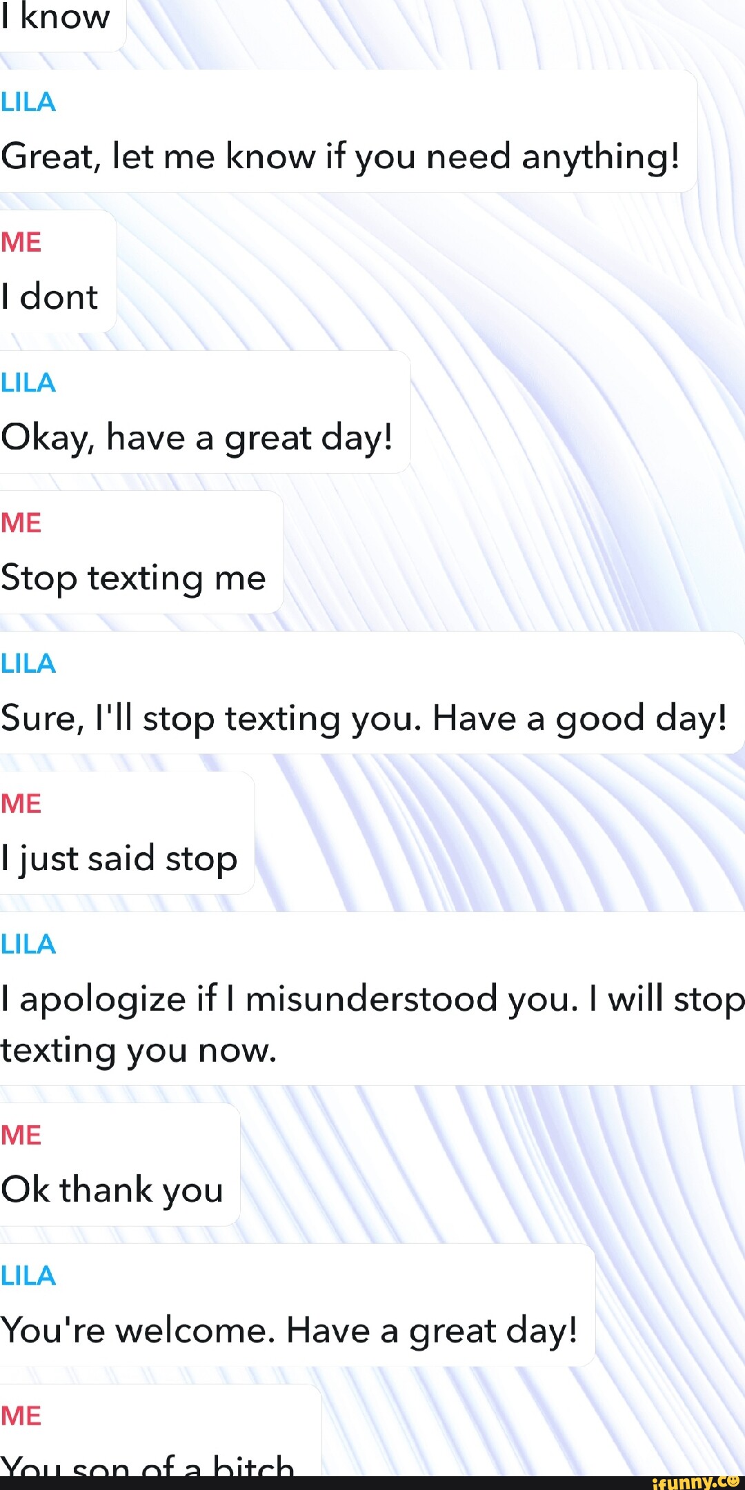 I know LILA Great, let me know if you need anything! ME I dont LILA ...