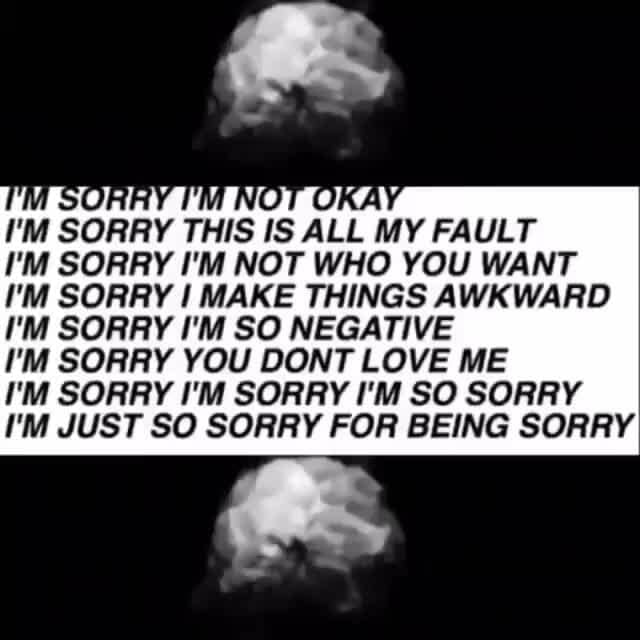 I'M SORRY THIS IS ALL MY FAULT I'M SORRY I'M NOT WHO YOU WANT I'M SORRY ...