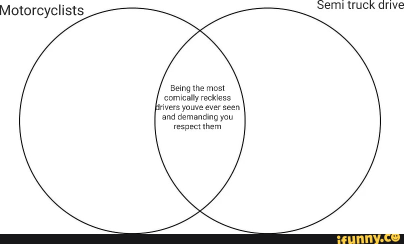 Motorcyclists semi truck drive Being the most comically reckless ...