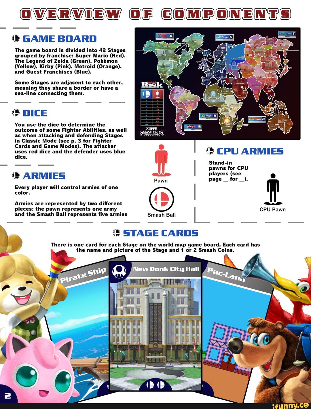 Page 2 - OVERVIEW OF COMPONENTS GAME BOARD The game board is divided ...
