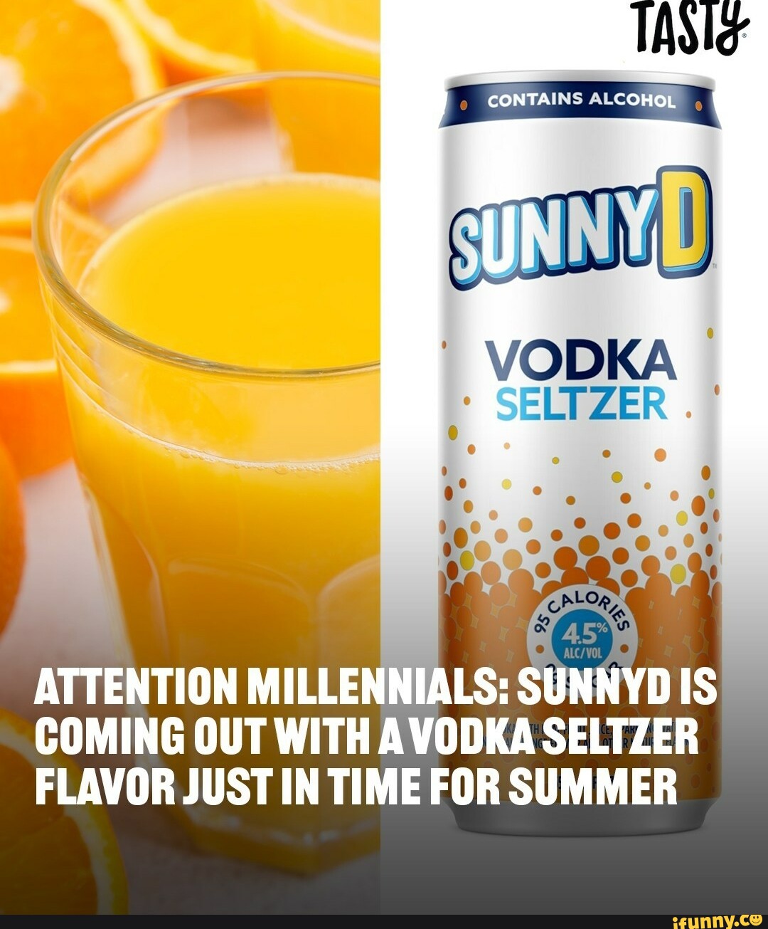 CONTAINS ALCOHOL SUNNY, VODKA SELTZER ATTENTION MILLENNIALS: SUNNYDIS ...