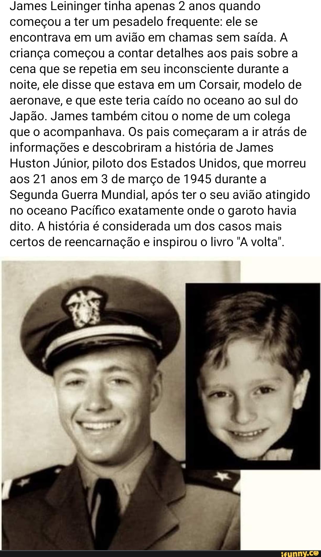 James Leininger tinha apenas 2 anos quando começou a ter um pesadelo ...