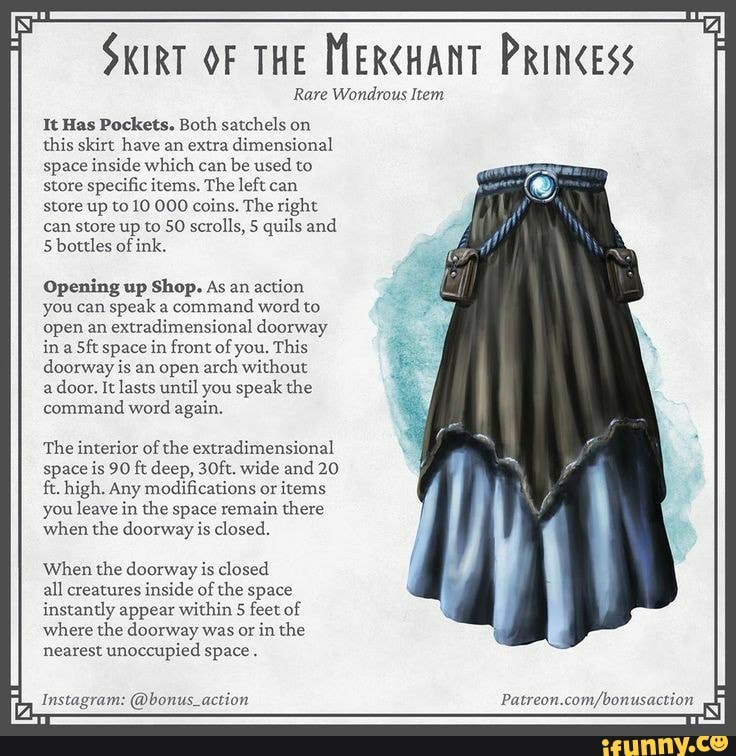 SKIRT OF THE MERCHANT PRINCESS Rare Wondrous Item It Has Pockets. Both ...