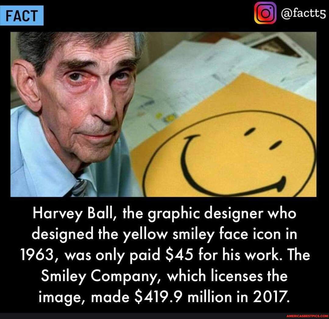 Harvey Ball, the graphic designer who designed the yellow smiley face ...