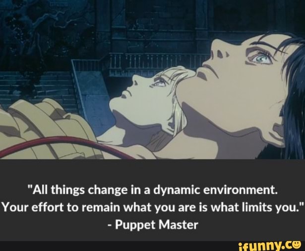 "All things change ina dynamic environment Your effort to remain what you are is what limits you ...