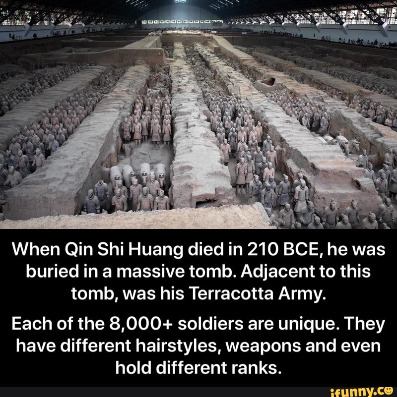 When Qin Shi Huang died in 210 BCE, he was buried in a massive tomb ...