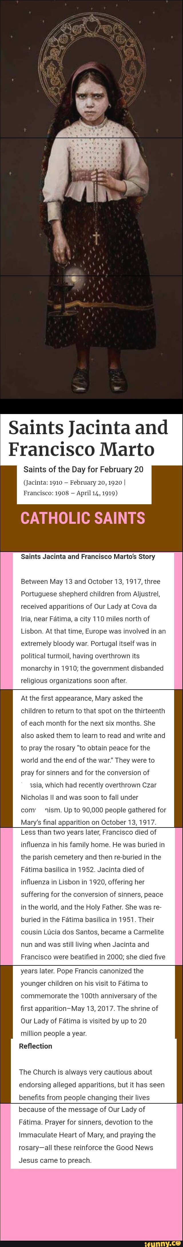 Saints Jacinta and Francisco Marto Saints of the Day for February 20 ...