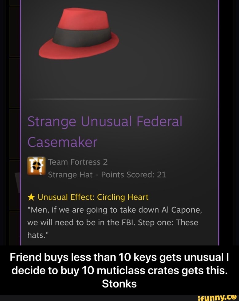 Strange Unusual Federal Casemaker 3 Strange Hat Points Scored: 21 X ...